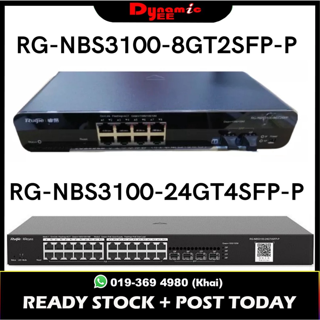 RUIJIE REYEE NETWORK SWITCH 8PORT 24PORT – Dynamic EE Zone Sdn Bhd