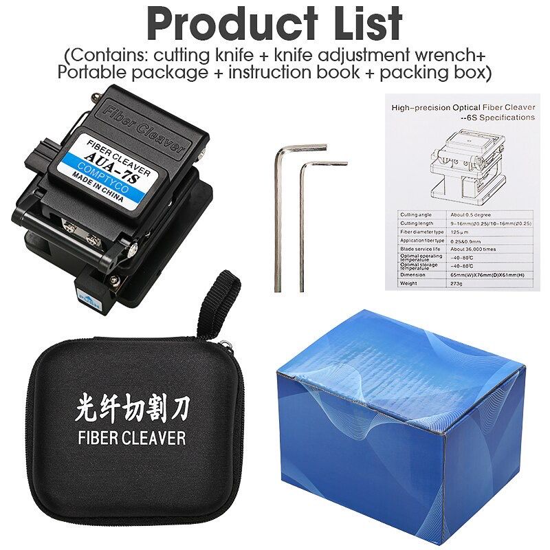 AUA-7S High Precision Fiber Cutter Rubber-Covered Cleaver CV601 ...