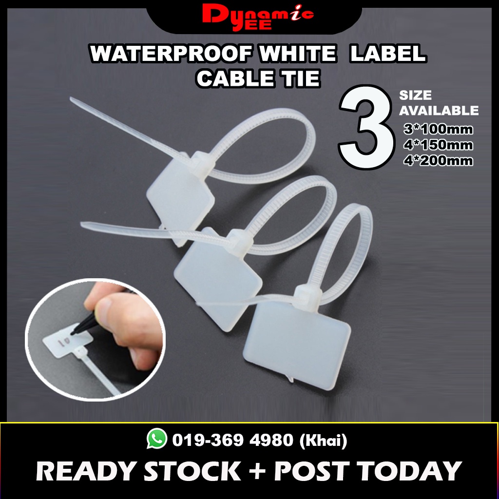 Waterproof Nylon White Label Cable Tie Hanging Card Plastic Cable Tag ...