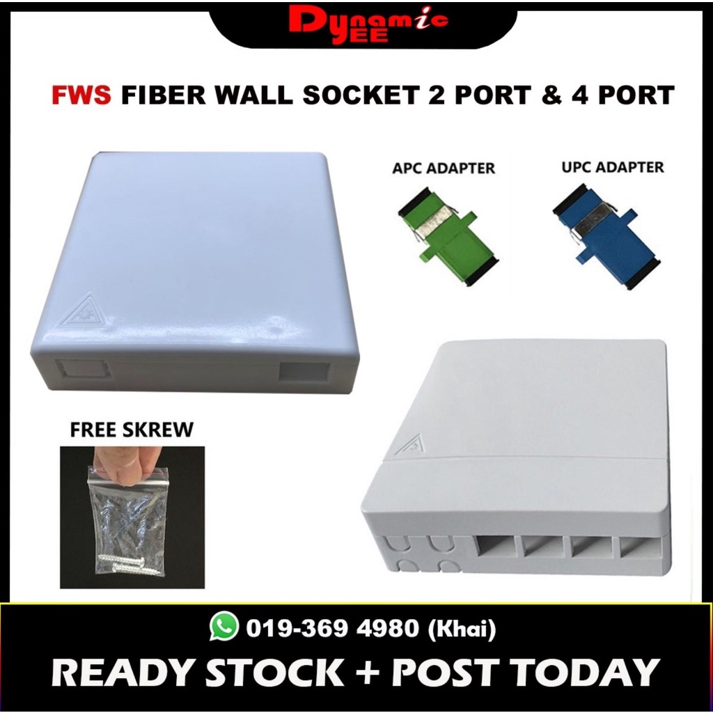 FWS Fiber Wall Socket 2 Ports FTTH Fiber Optic Terminal Box Indoor ...