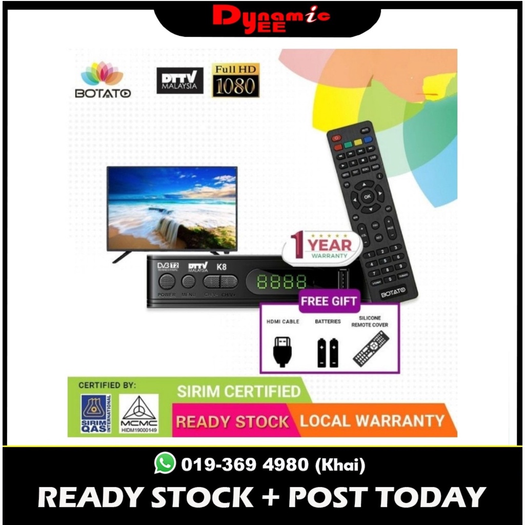 SIRIM&MCMC Certified[1 Year Warranty]Mytv decoder BOTATO Electronics TVDC101 | Dynamic EE Zone ...