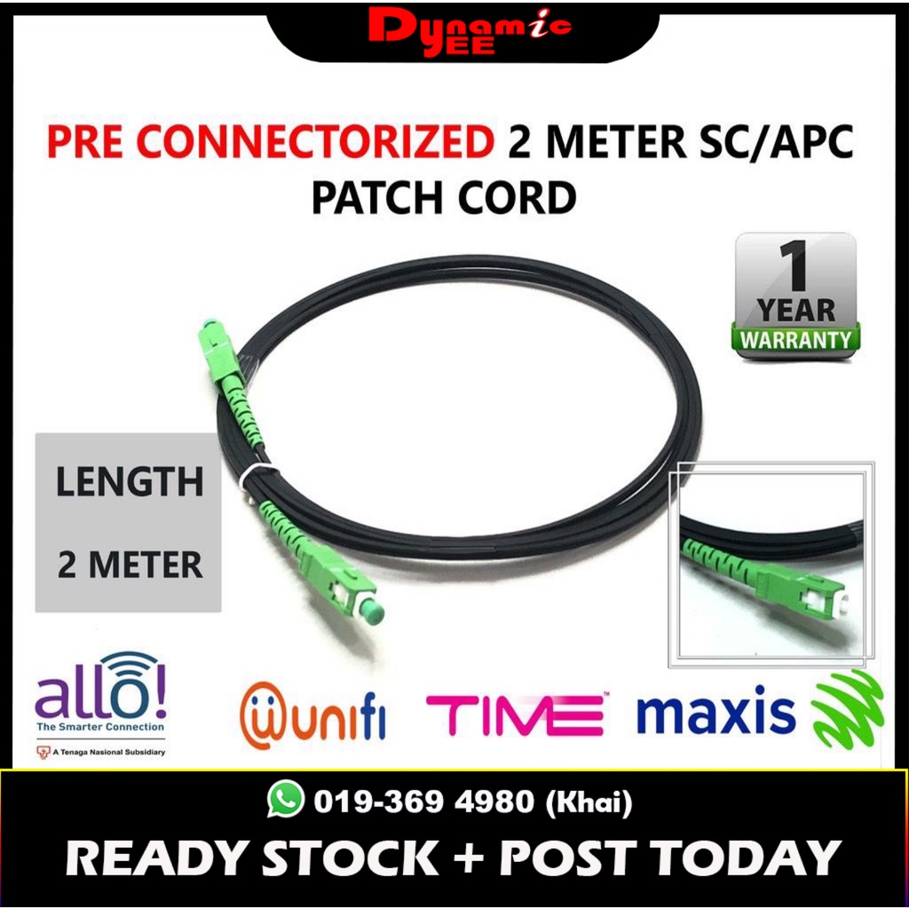 Pre Connectorized Patch Cord SC/APC 2M FRP PR201 – Dynamic EE Zone Sdn Bhd