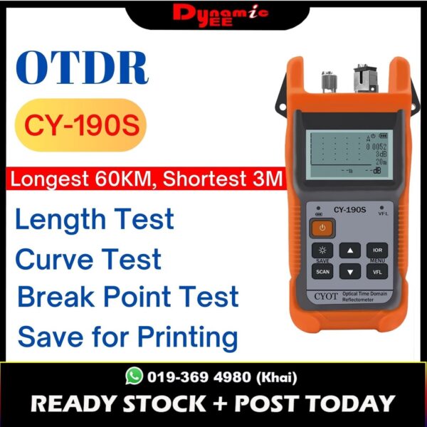 OTDR CY-190S 60KM 1550nm Fiber Optical Ranger Reflectometer Optic Built ...