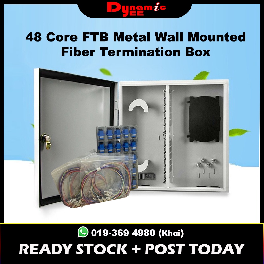 48 Core FTB Metal Wall Mounted Fiber Termination Box With SC/FC Adapter ...