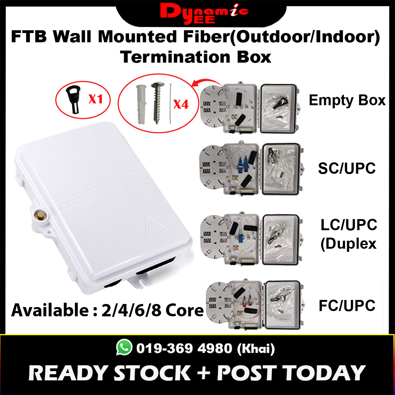 2/4/6/8-port FTB Wall Mounted Fiber Termination Box Full Set FDB201 ...