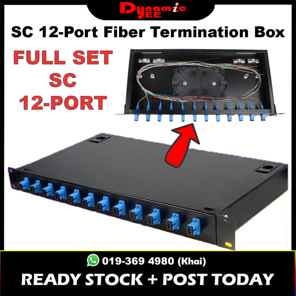 12-Port SC Full Set Optical Fiber Termination Box with Pigtail Flange ...