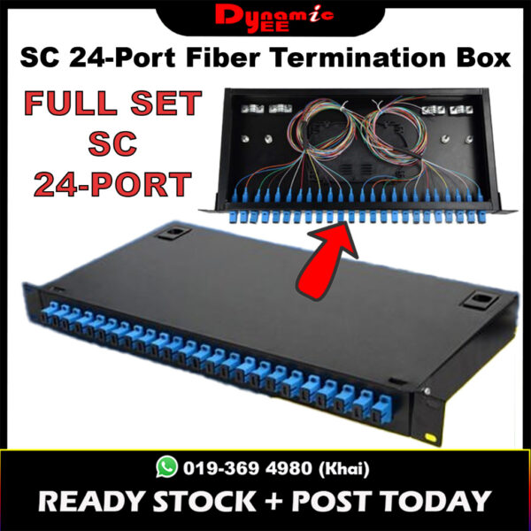 24-Port SC Full Set Optical Fiber Termination Box with Pigtail Flange ...