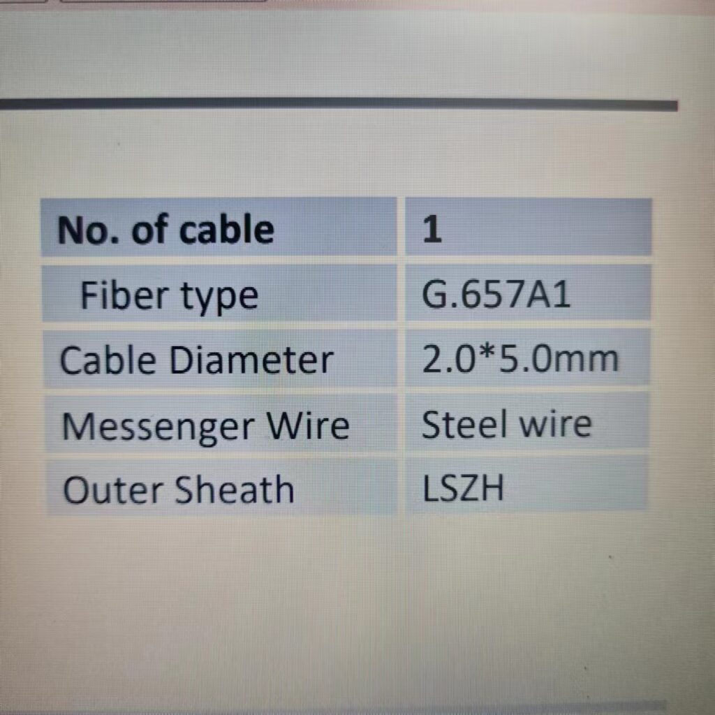 TM Spec FTTH IB Drop Fiber Outdoor 1 core (FRP) GJYXFCH IB401