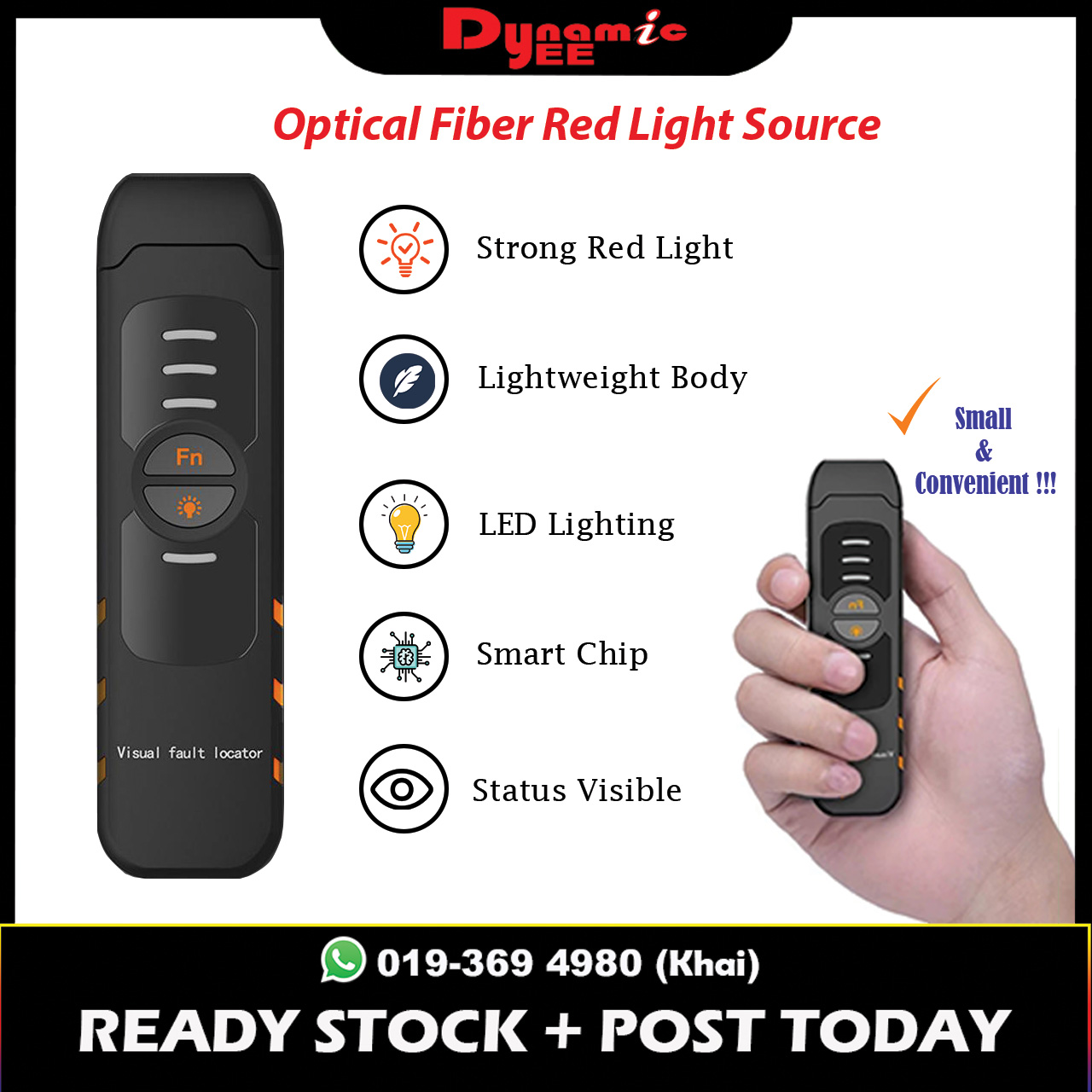 Optical Fiber Red Laser Pointer Red Light Source VFL B3S05 1mW 5KM ...
