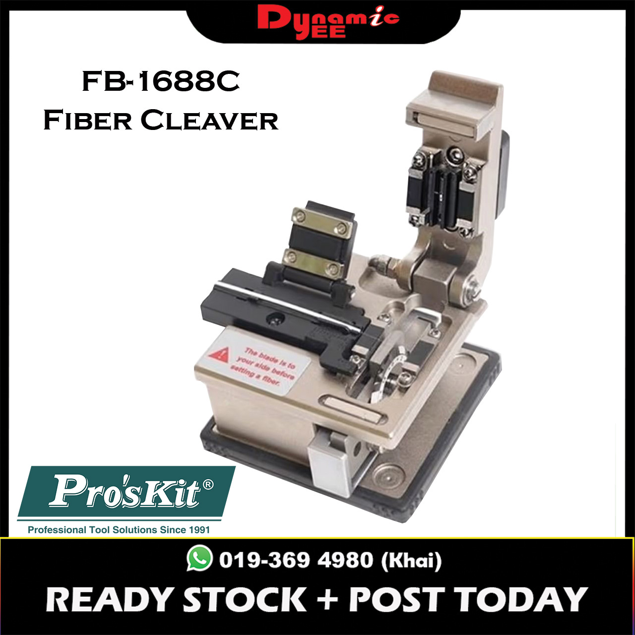 PRO’SKIT HIGH PRECISION FIBER OPTIC CLEAVER FB-1688C WITH 4 HOLDER ...