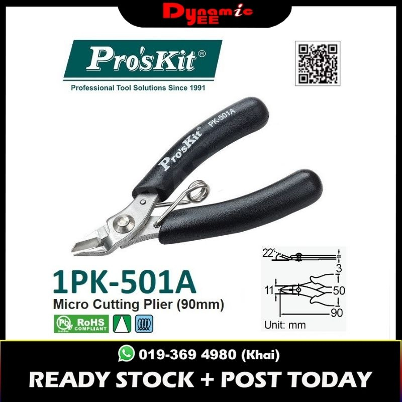PRO’SKIT Micro Cutting Plier (90MM) 1PK-501A – Dynamic EE Zone Sdn Bhd