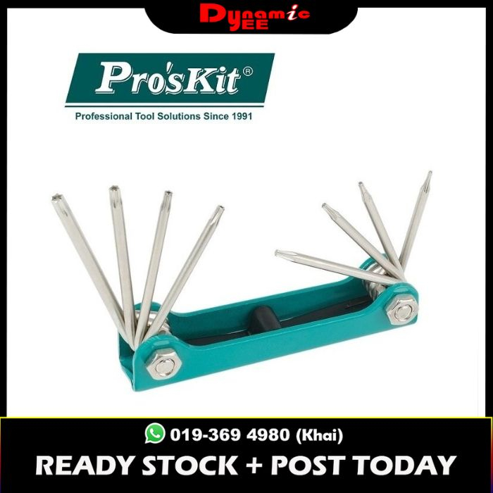 PRO’SKIT 8pcs Folding Tamper-proof Star Key Wrench Set (T5, T6, T7, T8 ...