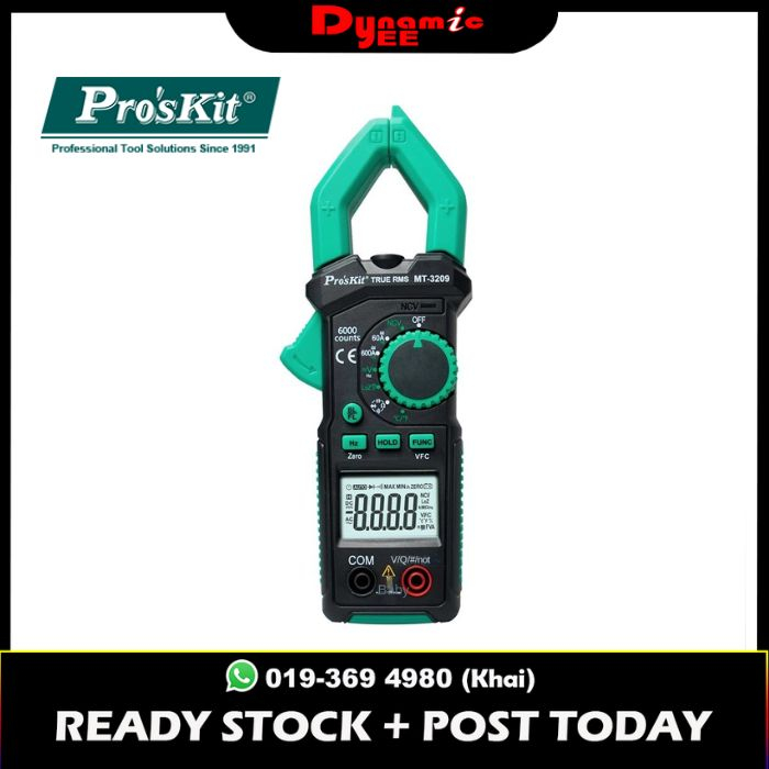 PRO’SKIT Digital Clamp Meter 3 5/6 AC/DC True RMS Multimeter MT-3209 ...