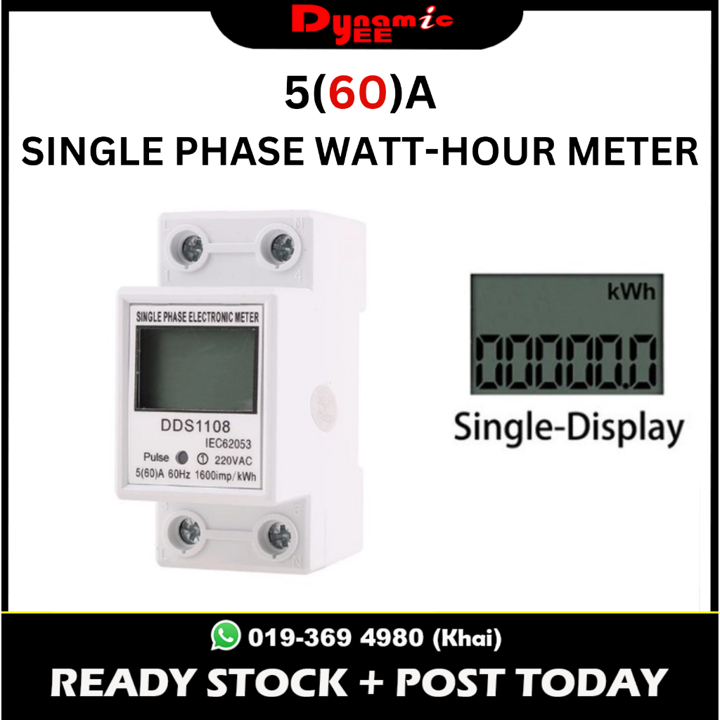 Single Phase Electronic LCD Watt-Hour Meter DDS1108 EM201 – Dynamic EE ...