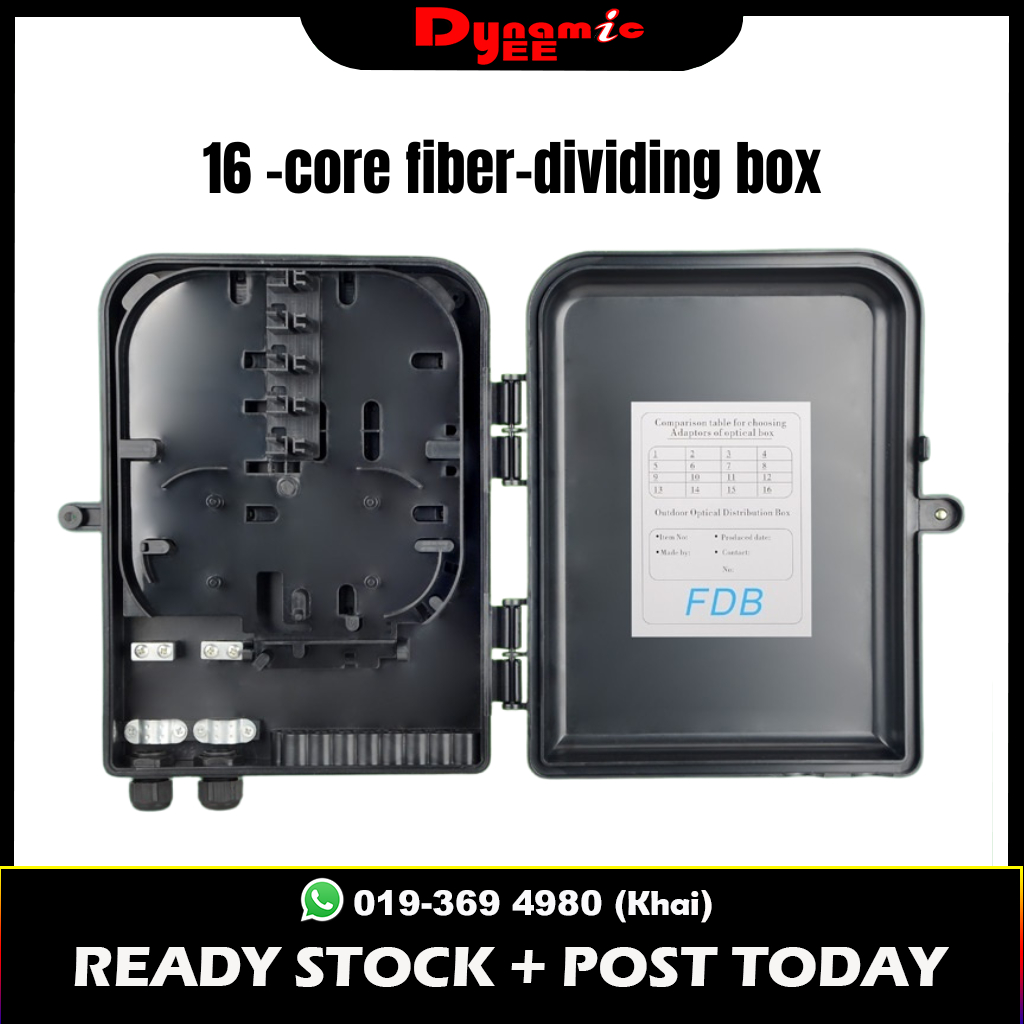 16 Core Fiber Distribution Box ABS Wall Mount FTTH Fiber Distribution Box / Fiber Splitter Box ...