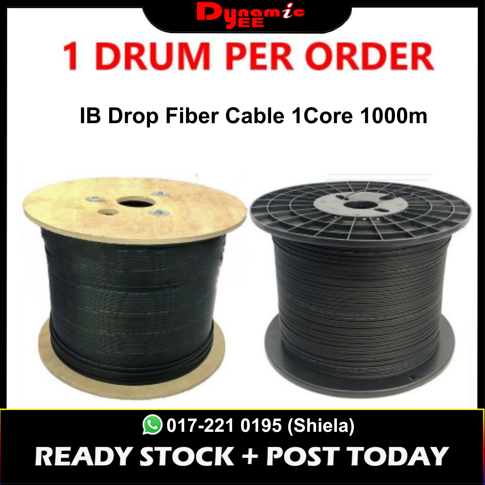 FTTH Outdoor IB Drop Fiber Cable 1Core 1000m (KFRP)GJYXFCH-1B6a2 G657A2 ...
