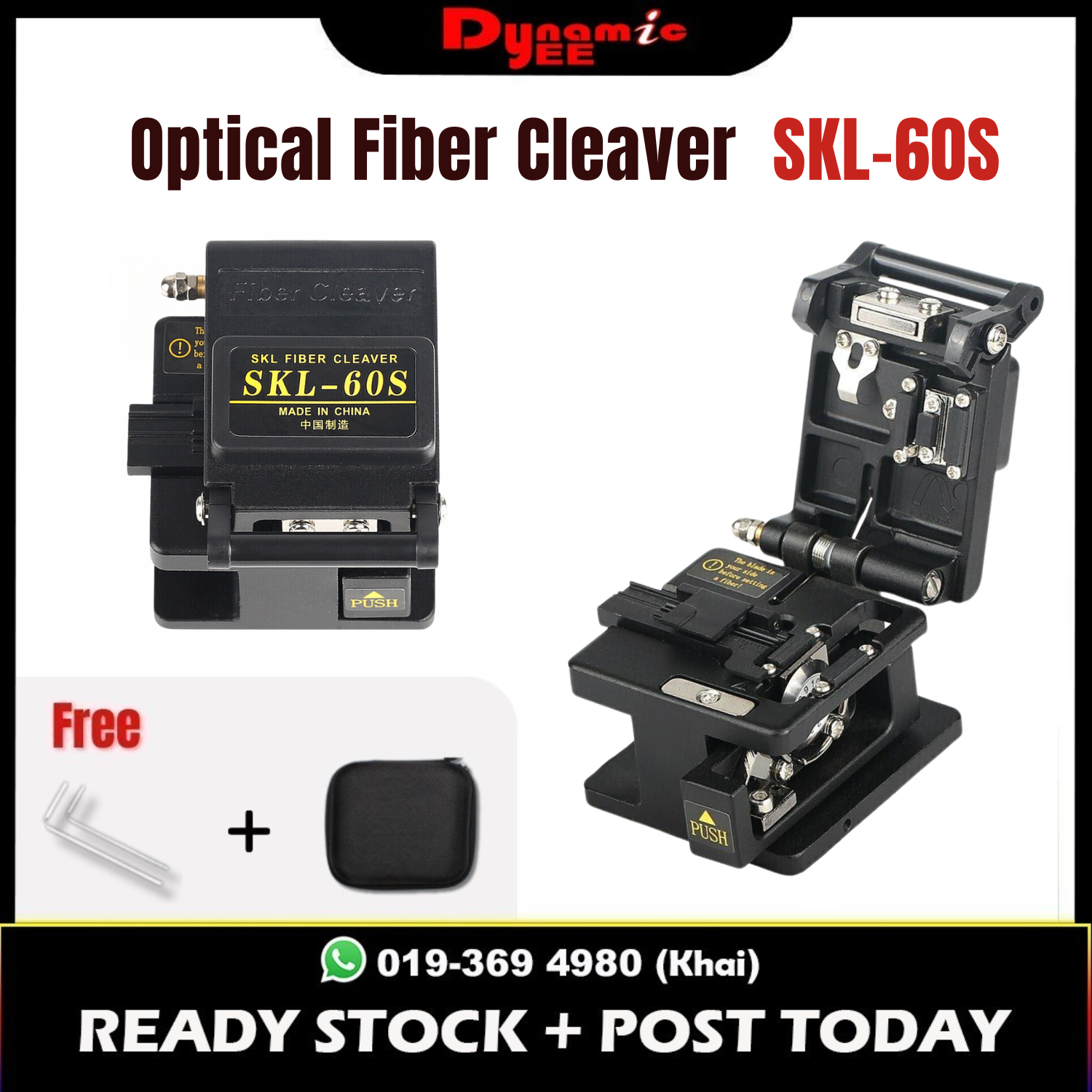SKL-60S High Precision Fiber Cutter Rubber-Covered Cleaver CV601 ...