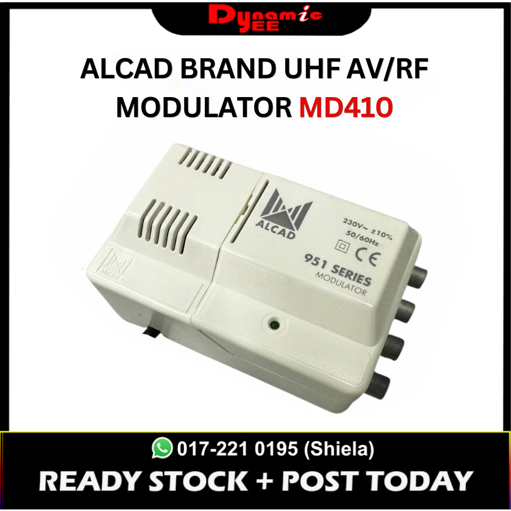 ALCAD BRAND UHF AV/RF MODULATOR MD410 TVAM120 – Dynamic EE Zone Sdn Bhd
