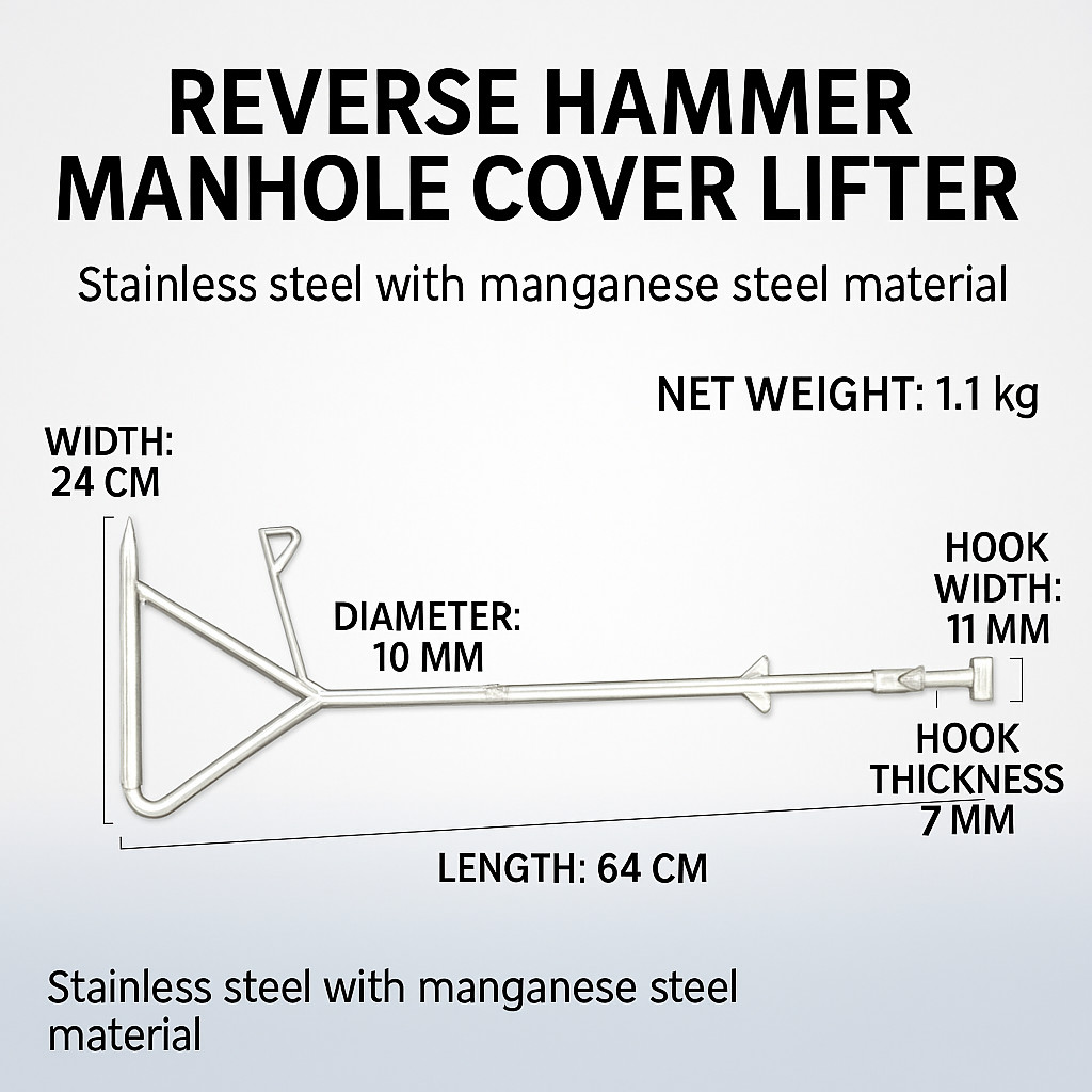MANHOLE KEY HOOK WITH IMPACT TYPE | HEAVY-DUTY COVER LISTER FOR MANHOLE ...